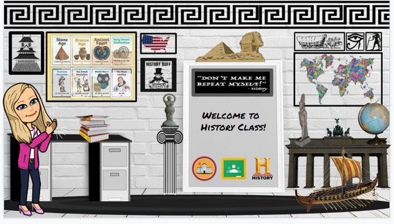 Bitmoji Virtual Classroom-history/social Studies | Etsy