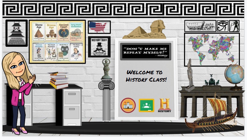 Bitmoji Virtual Classroom-history/social Studies - Etsy