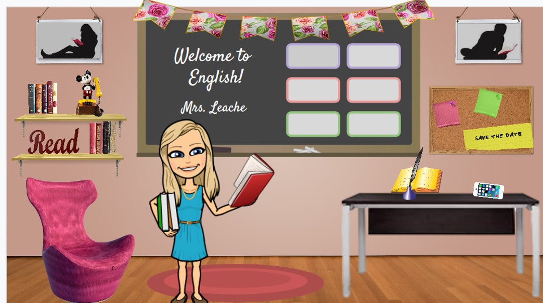Bitmoji Virtual Classroom English Classroom Etsy