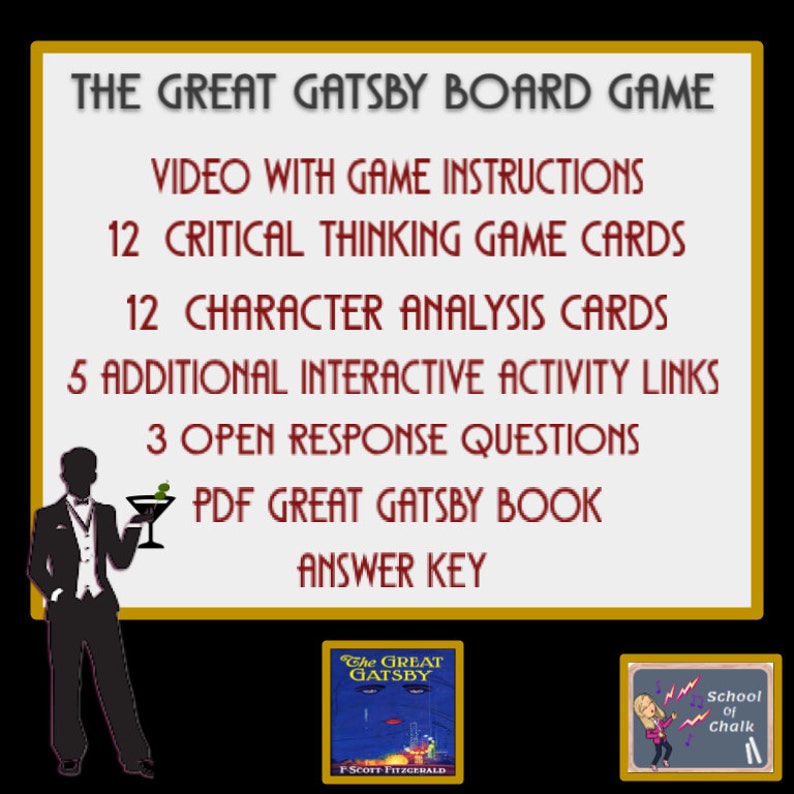 The Great Gatsby Board Game-no Prep, Fun, Engaging, Interactive! - Etsy