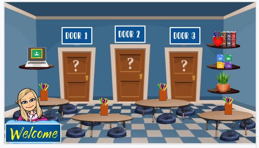 Bitmoji Virtual Classroom-student Centers - Etsy