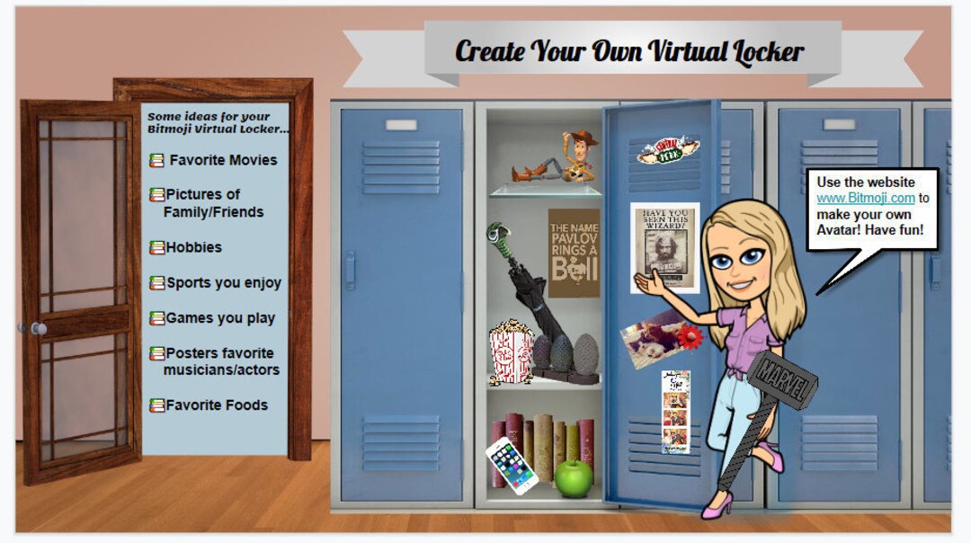 Bitmoji Classroom-create Your Own Virtual Locker (with Varying Layout ...