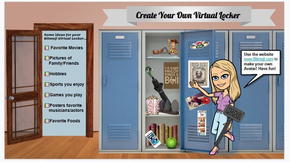 Bitmoji Classroom-create Your Own Virtual Locker with Varying | Etsy