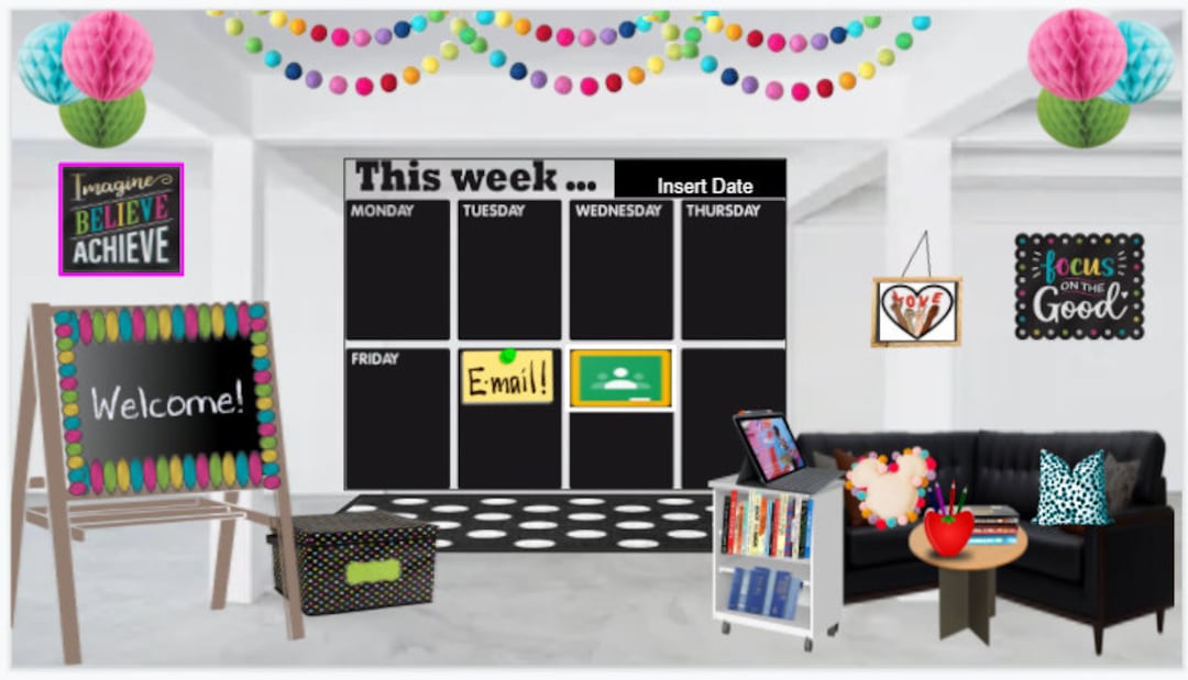 Bitmoji Virtual Classroom-chalkboard Theme - Etsy