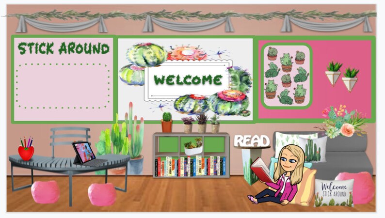 Bitmoji Virtual Classroom-cactus Theme - Etsy