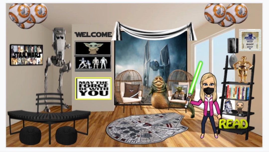 Bitmoji Virtual Classroom-star Wars Theme with Facemask - Etsy
