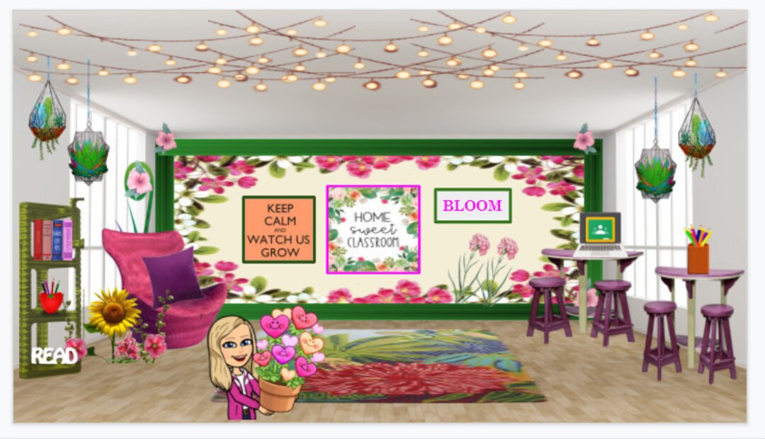 Bitmoji Virtual Classroom-floral Theme - Etsy