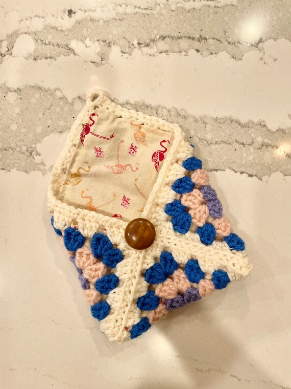 Granny Square Crochet Lined Coin Purse/pouch | Etsy