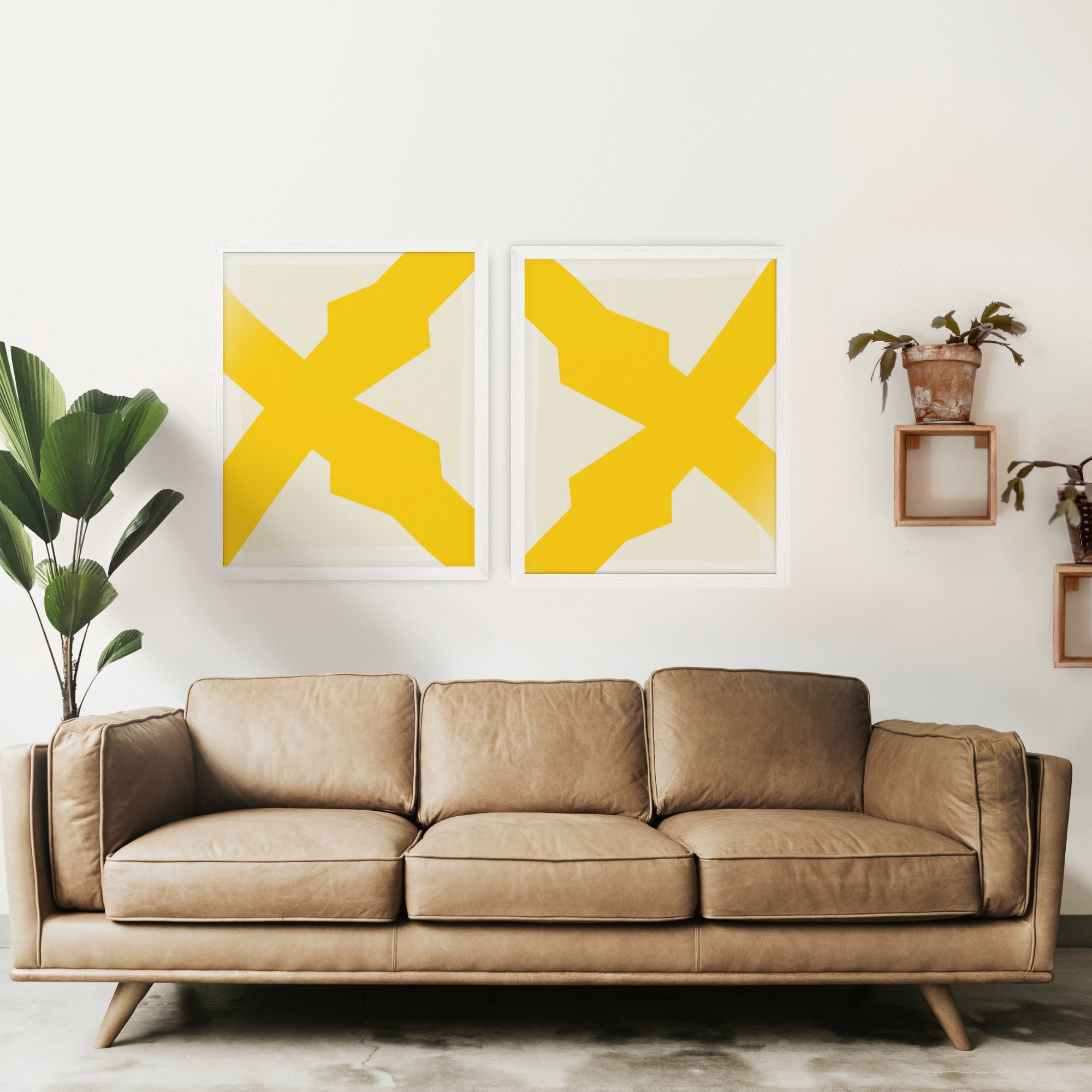 Abstract Line Art | Yellow | Painted on Canvas | PRINTABLE | Download ...