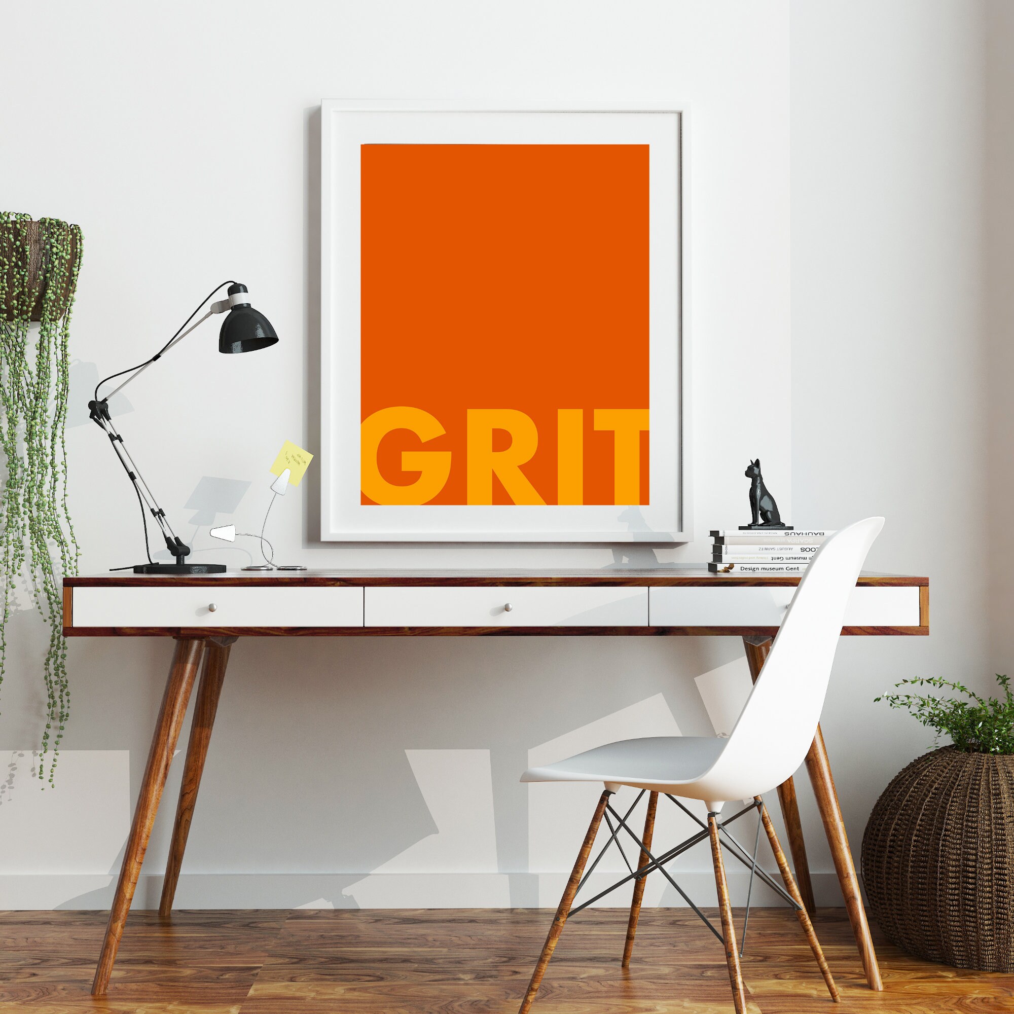 Home Office Wall Art, Work Hard Quote, Workspace Prints, Workspace ...