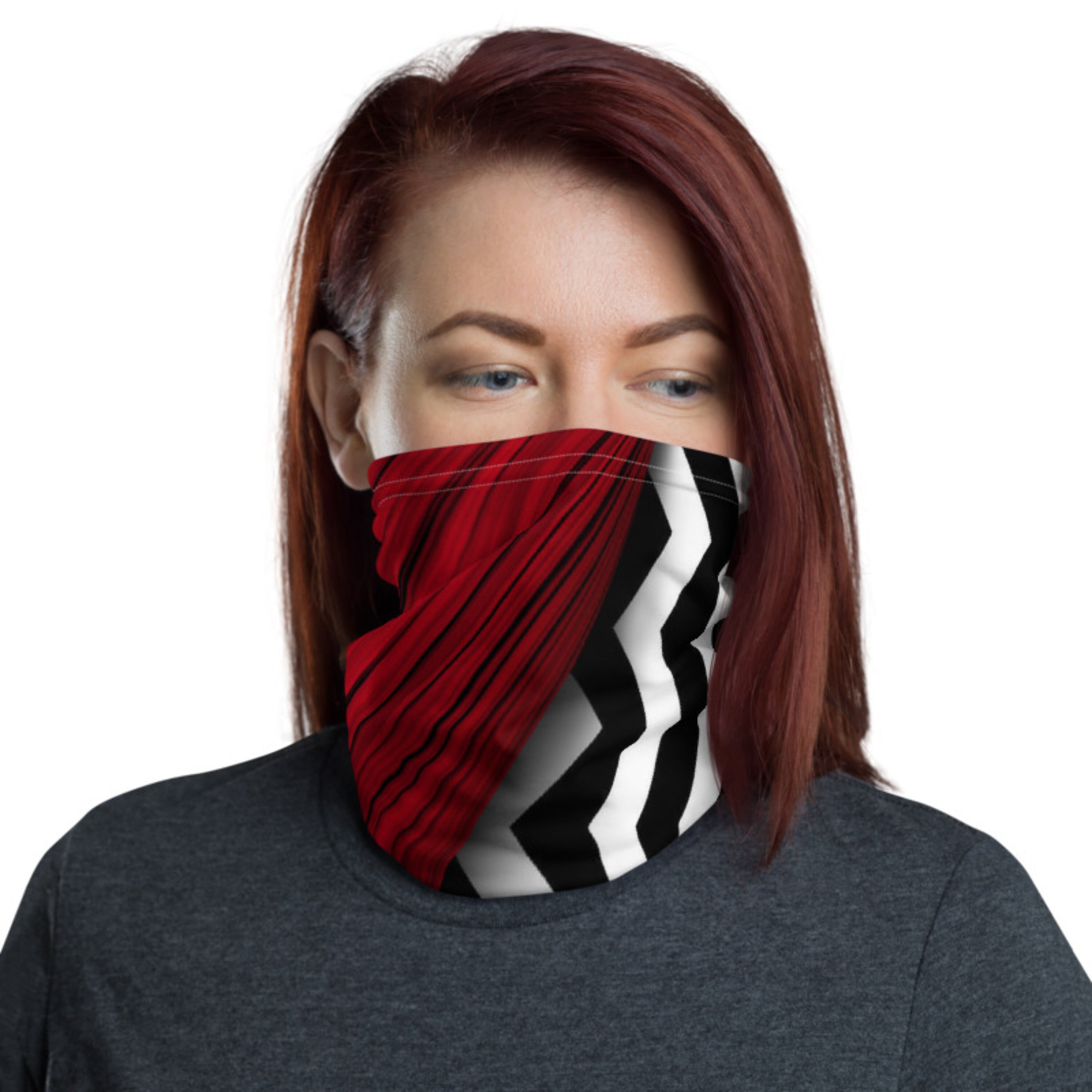 Twin Peaks Red Curtains and Chevron Face Mask Neck Gaiter - Etsy Nederland