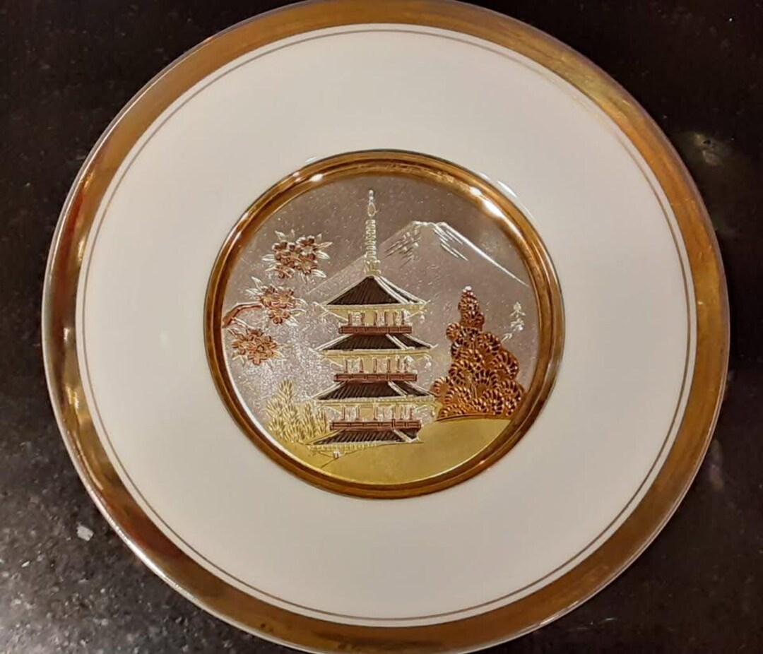 Vintage Japanese Art of Chokin Plates Set of 2 - Etsy