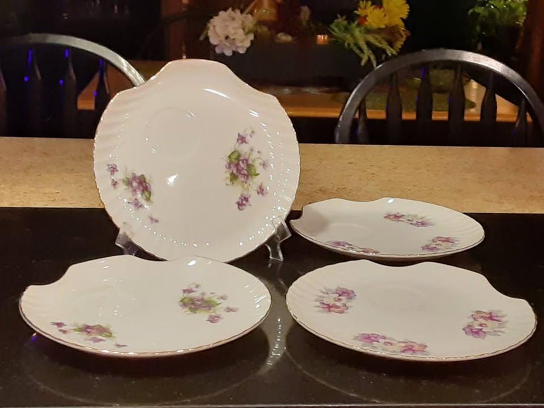 Vintage Porcelain Violet Snack Plates Set of 4 - Etsy