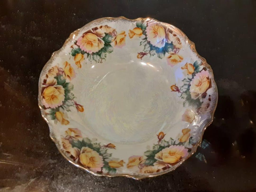 Vintage Trimont Ware Japan Lusterware and Floral Serving Bowl - Etsy