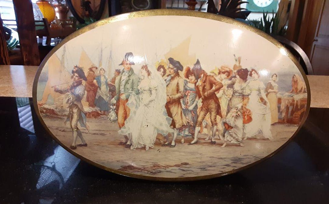Vintage Metal Oval Wedding Party Tin Made in Holland - Etsy