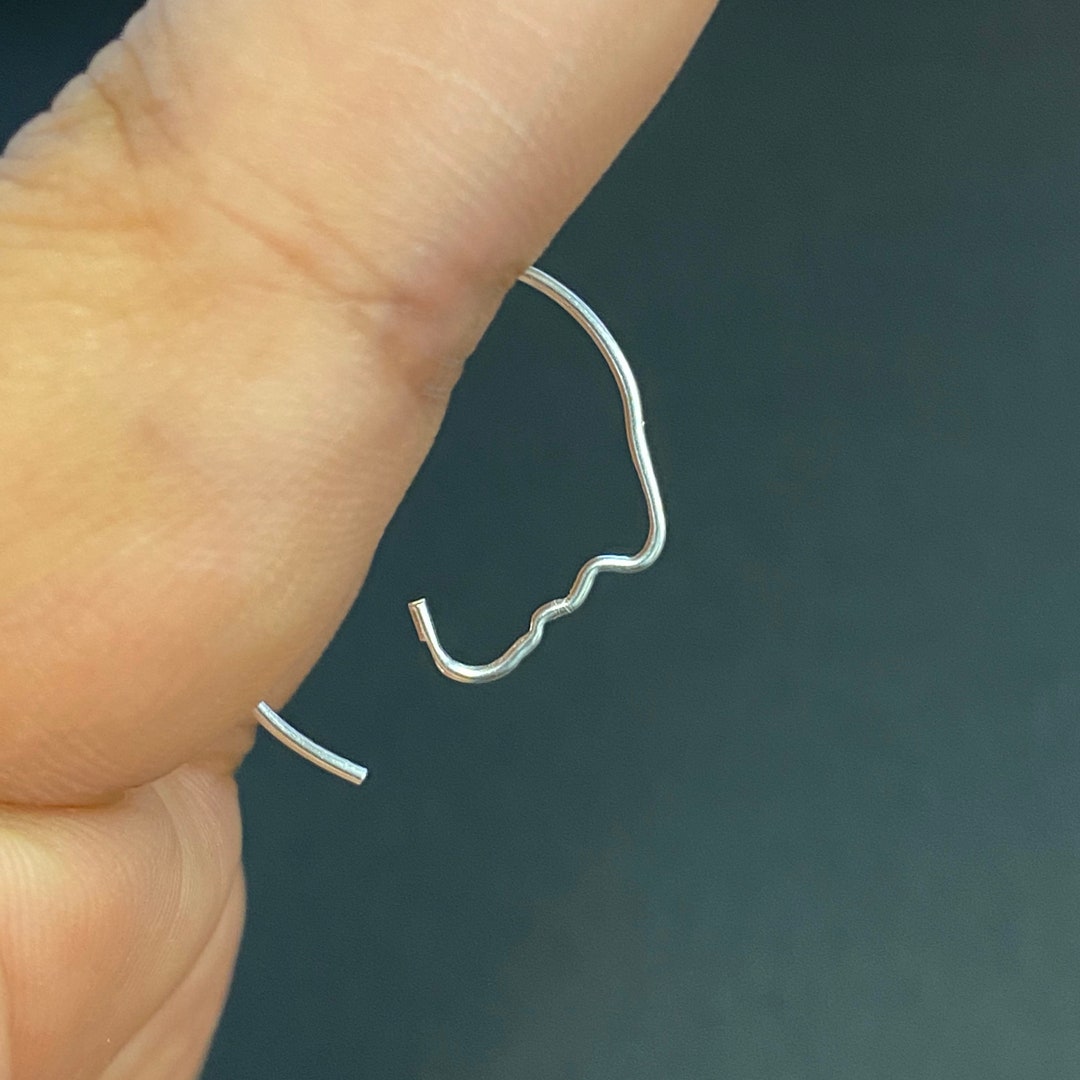 Sterling Silver Face Threader Earrings: Abstract Minimalist Jewelry - Etsy