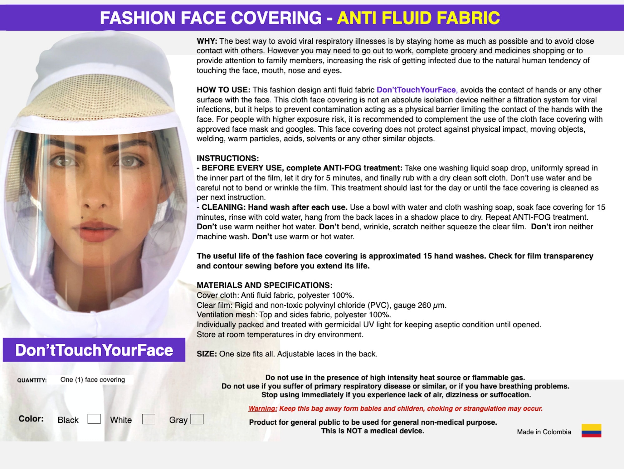 10 Units - Face Shield, Face Covering, Face Shield Mask, Full Face Mask ...