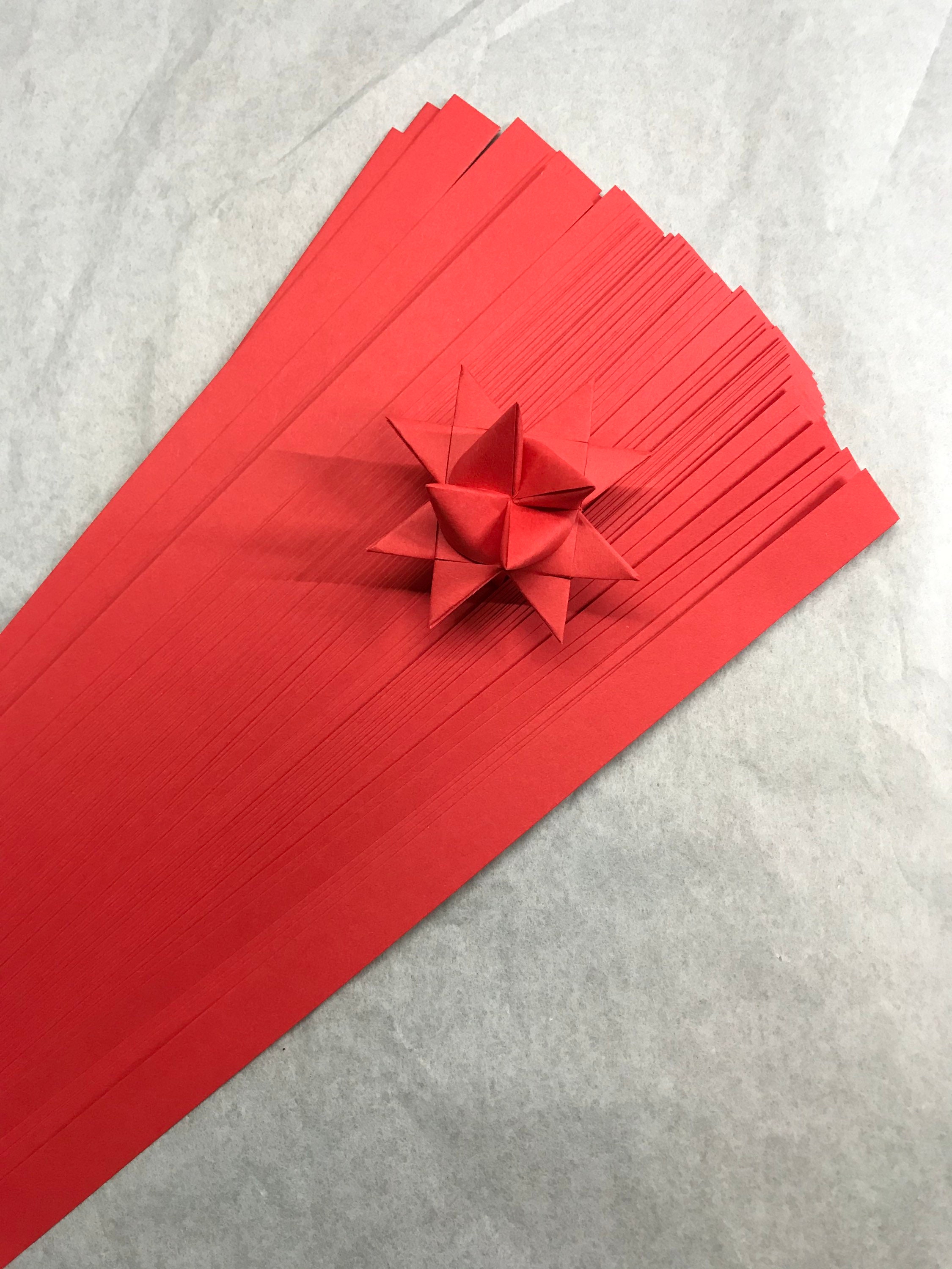 Origami Star Strips Red and Green. 100 Strips Paper Paper & Party ...