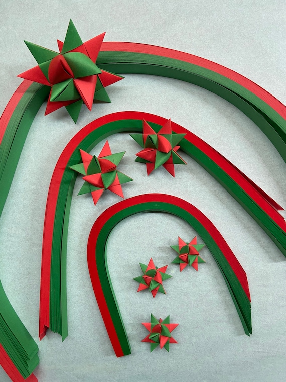 Origami Star Strips Red and Green. 100 Strips Paper Paper & Party ...
