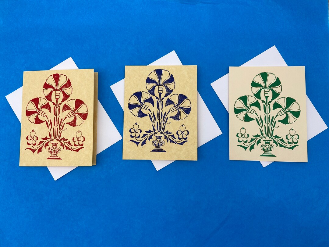 Note Cards - Thistle Design - Tan Stock - Blank Inside. (8) Cards With ...