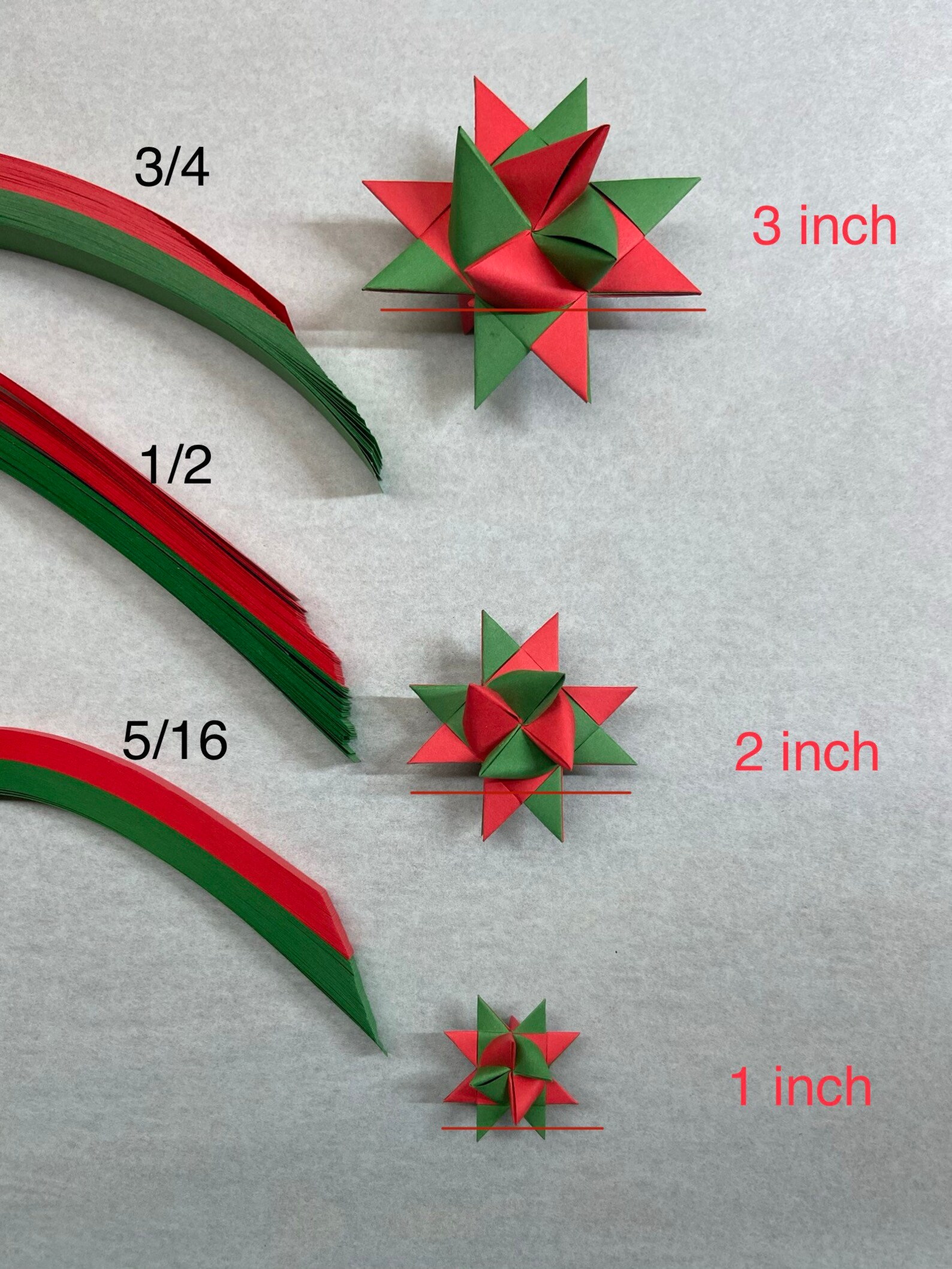 Star Strips - 100 Strips - Red and Green. - Etsy