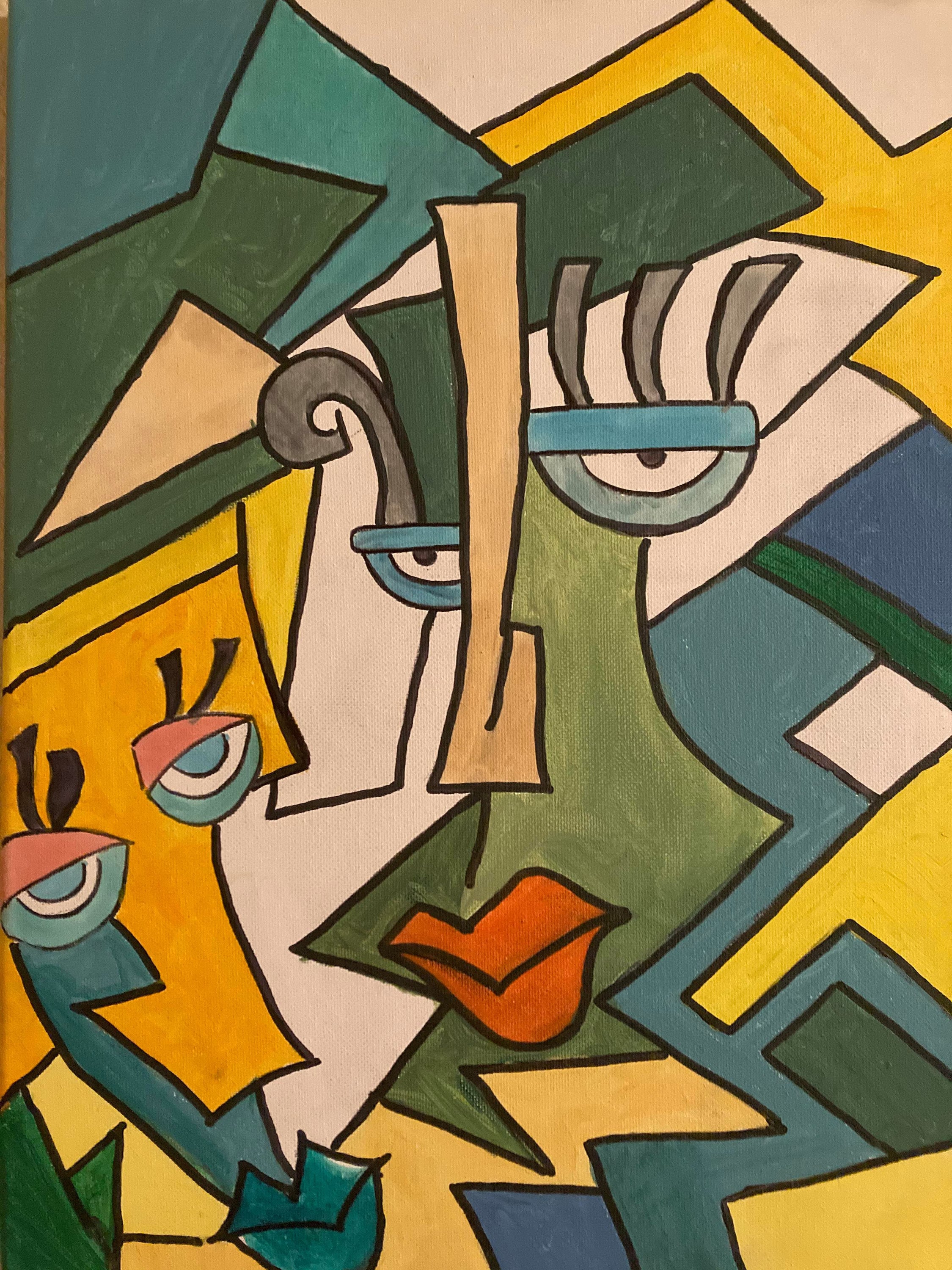 Cubism art on canvas | Etsy