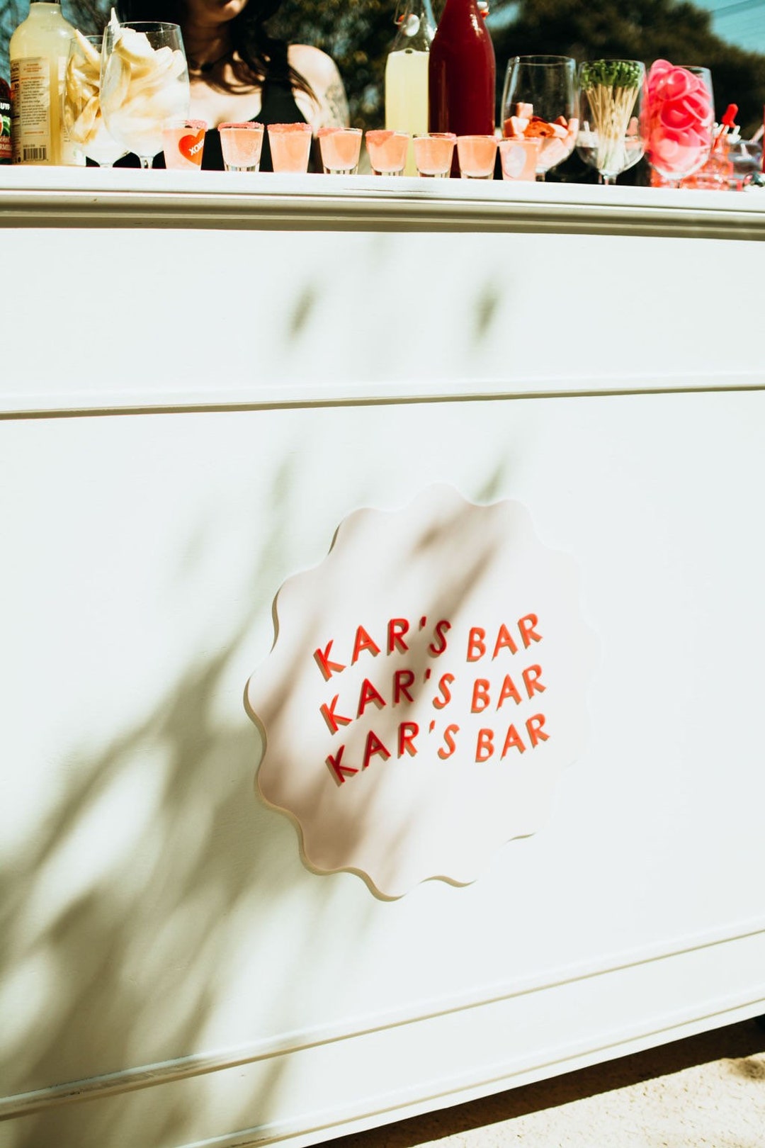 Front of Bar Sign, Wavy Bar Sign, Modern Bar Sign, Wedding Bar Sign ...