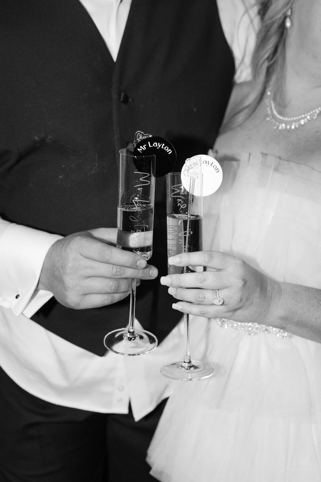 Modern Bride and Groom Drink Tags Wedding Drink Tag Initial Drink Tag ...