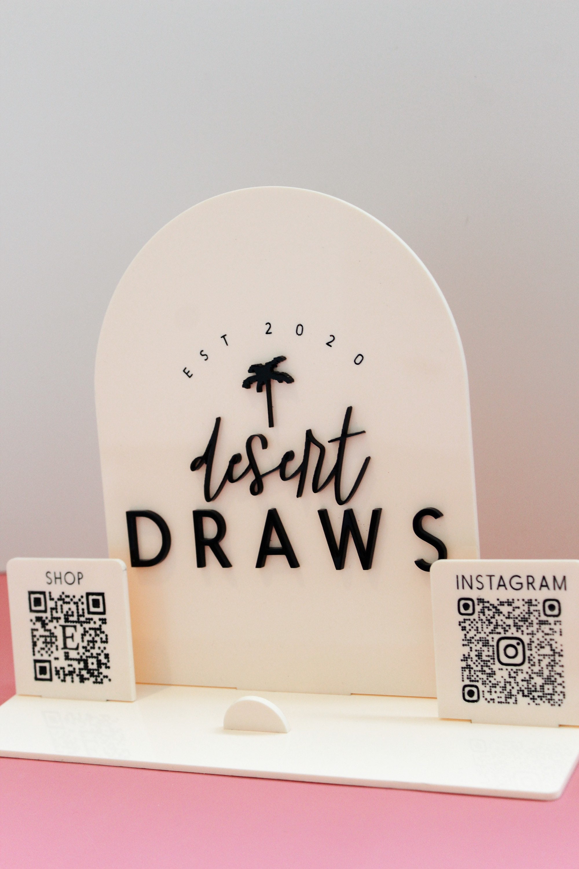Table Top Logo Sign With QR Codes QR Code Display Sign | Etsy UK