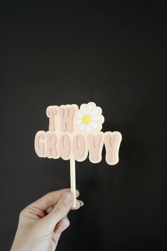 Two Groovy Cake Topper Groovy Cake Topper Retro Party Decor - Etsy