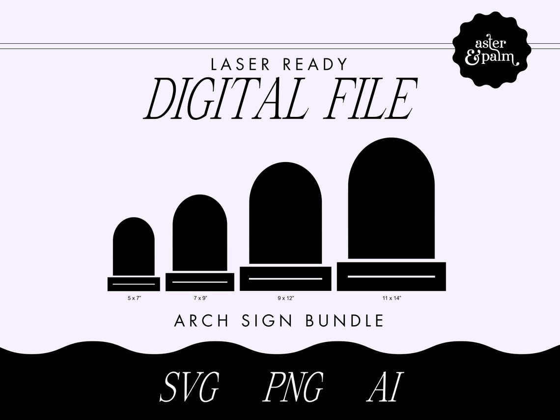 Digital Arch Sign SVG Bundle, Laser Cut Template (5x7, 7x9, 9x12, 11x14 ...