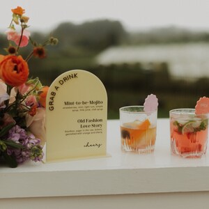 Wavy Custom Drink Tags, Wedding Drink Tags, Retro Wedding Decor, Boho ...