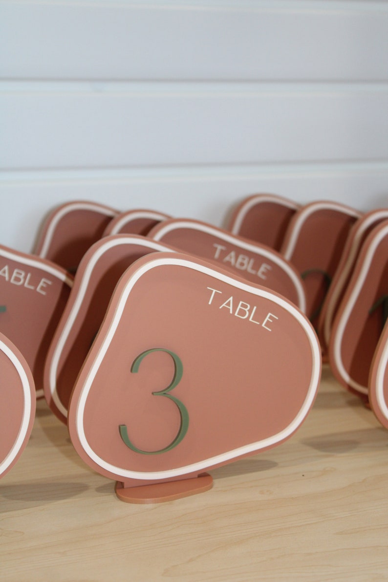 Modern Acrylic Arch Wedding Table Numbers With Stand - Etsy