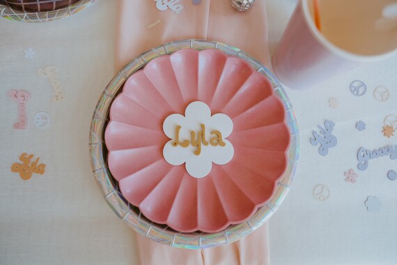 Daisy Name Card Daisy Name Tag Groovy Party Decor Kids - Etsy