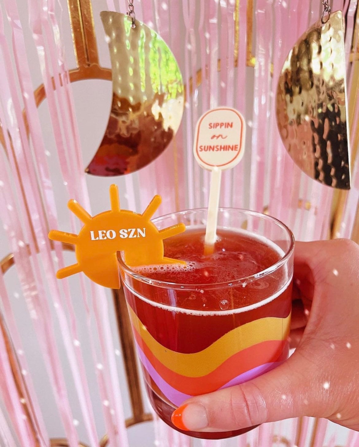 Custom Sun Drink Tag | Laser Cut Acrylic Party Decor - Etsy