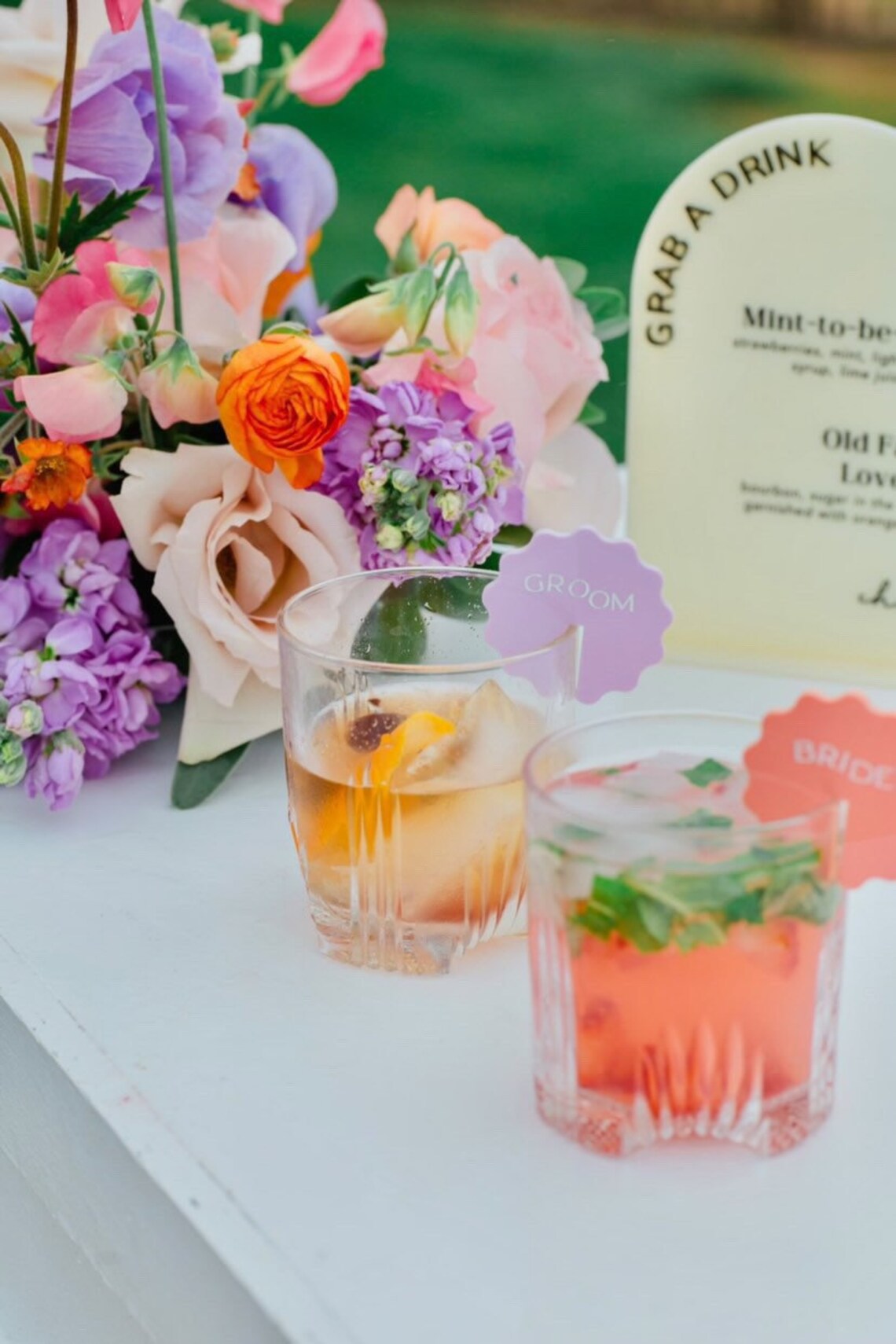 Wavy Custom Drink Tags Wedding Drink Tags Retro Wedding - Etsy