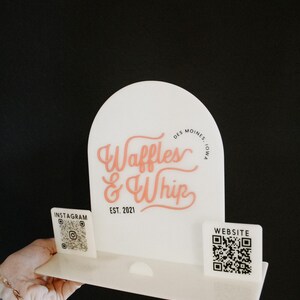 Table Top Logo Sign With QR Codes QR Code Display Sign - Etsy