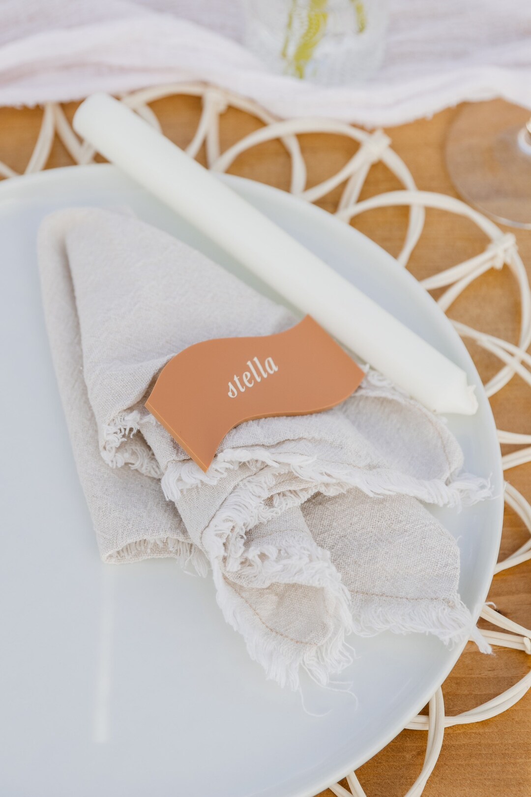 Wavy Custom Place Setting, Laser Cut Name Tag, Acrylic Seating Chart ...
