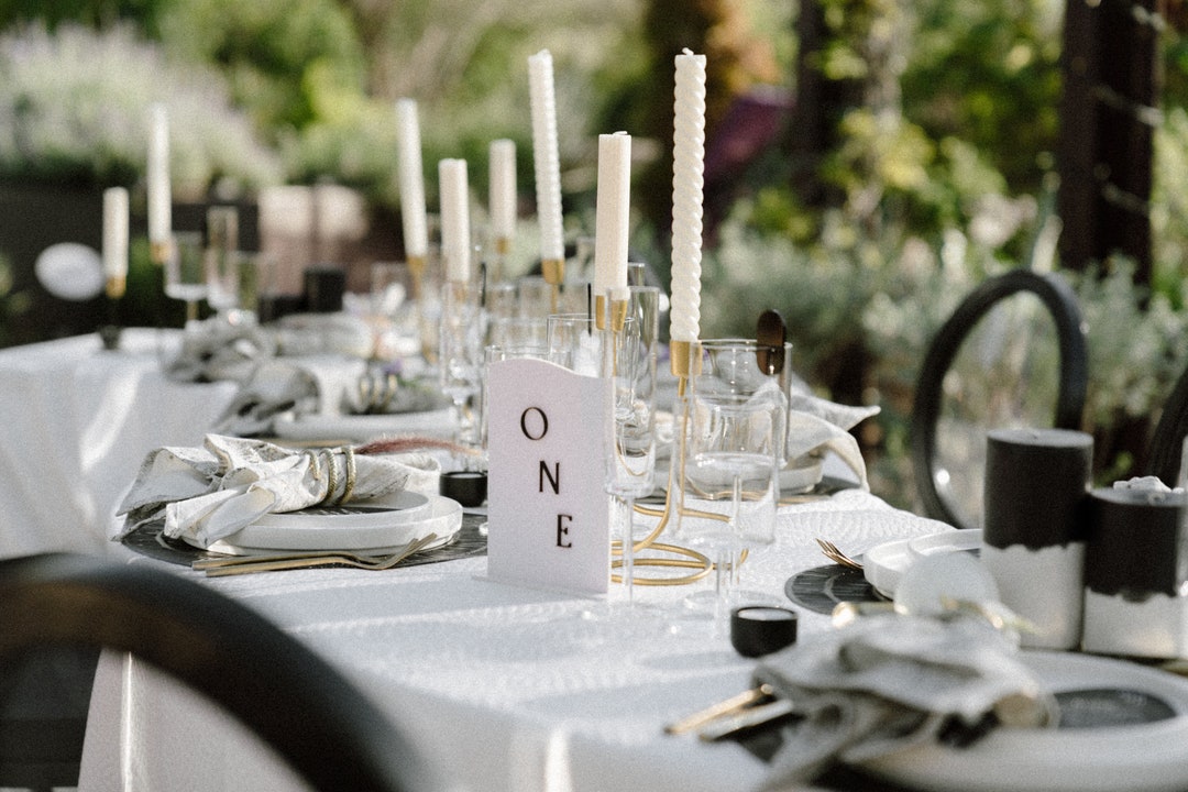 Wavy Table Numbers, Acrylic Table Numbers, Arch Table Numbers, Table ...