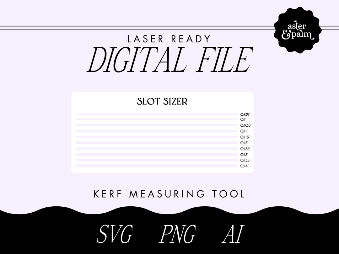 Digital Kerf Slot Sizer File, SVG File, Laser Cut File, Kerf Sizing ...