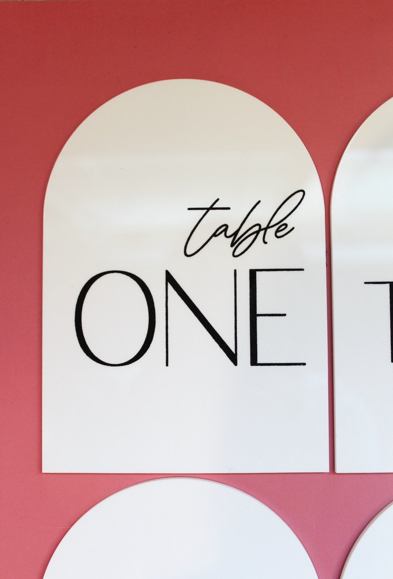 Modern Arch Table Numbers Acrylic Table Numbers Arch Table - Etsy
