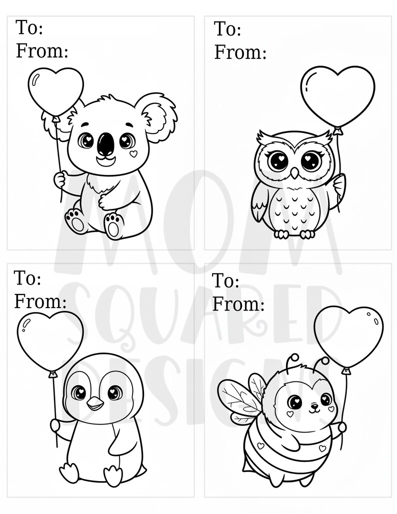 Color Your Own Valentine Cards for Kids • Printable Coloring Valentines ...