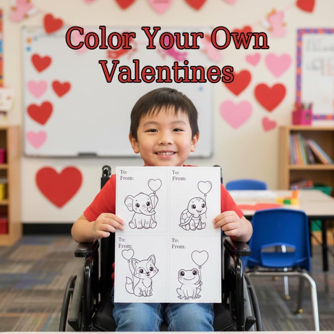 Color Your Own Valentine Cards for Kids • Printable Coloring Valentines ...