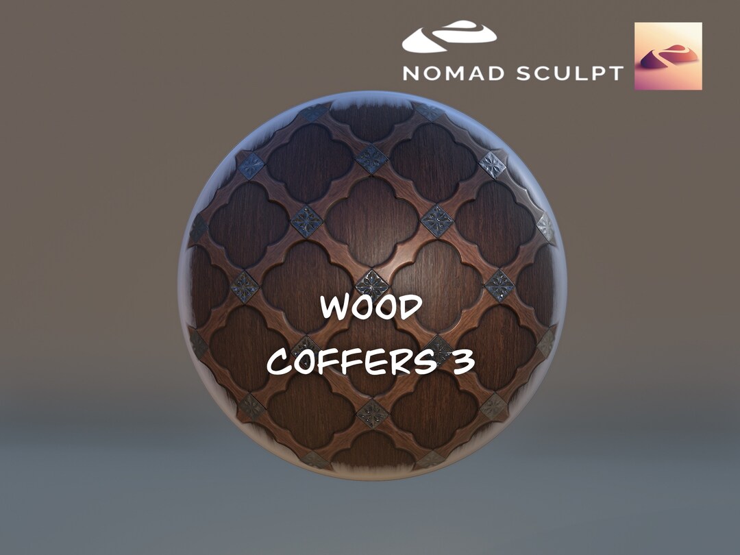 Nomad Sculpt - Wood Ceiling Coffers 3 Stylized Colored Texture - Brush ...