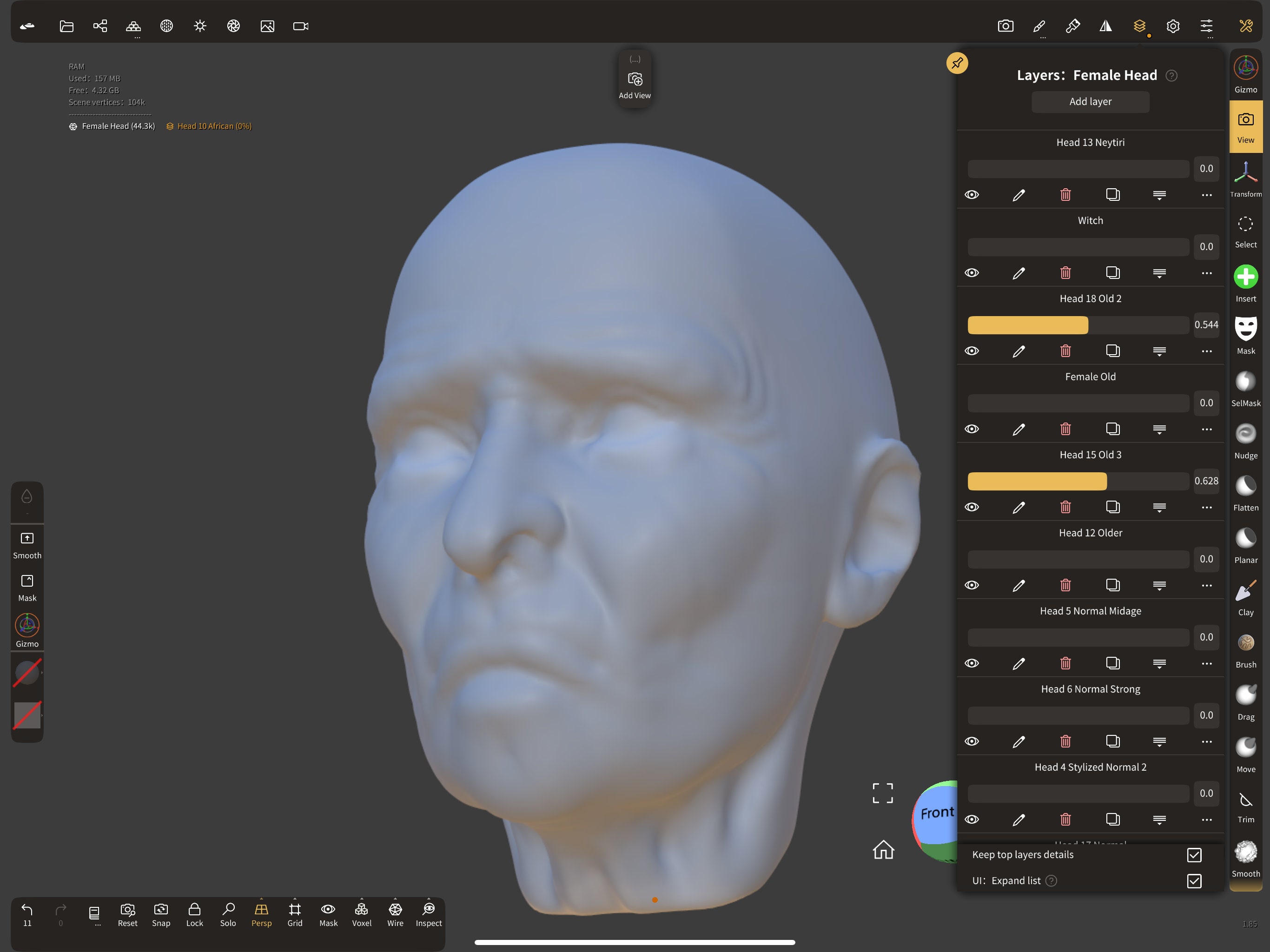 Nomad Sculpt - Female Head Editor - 3D Object - Filetype Nom (nomad ...