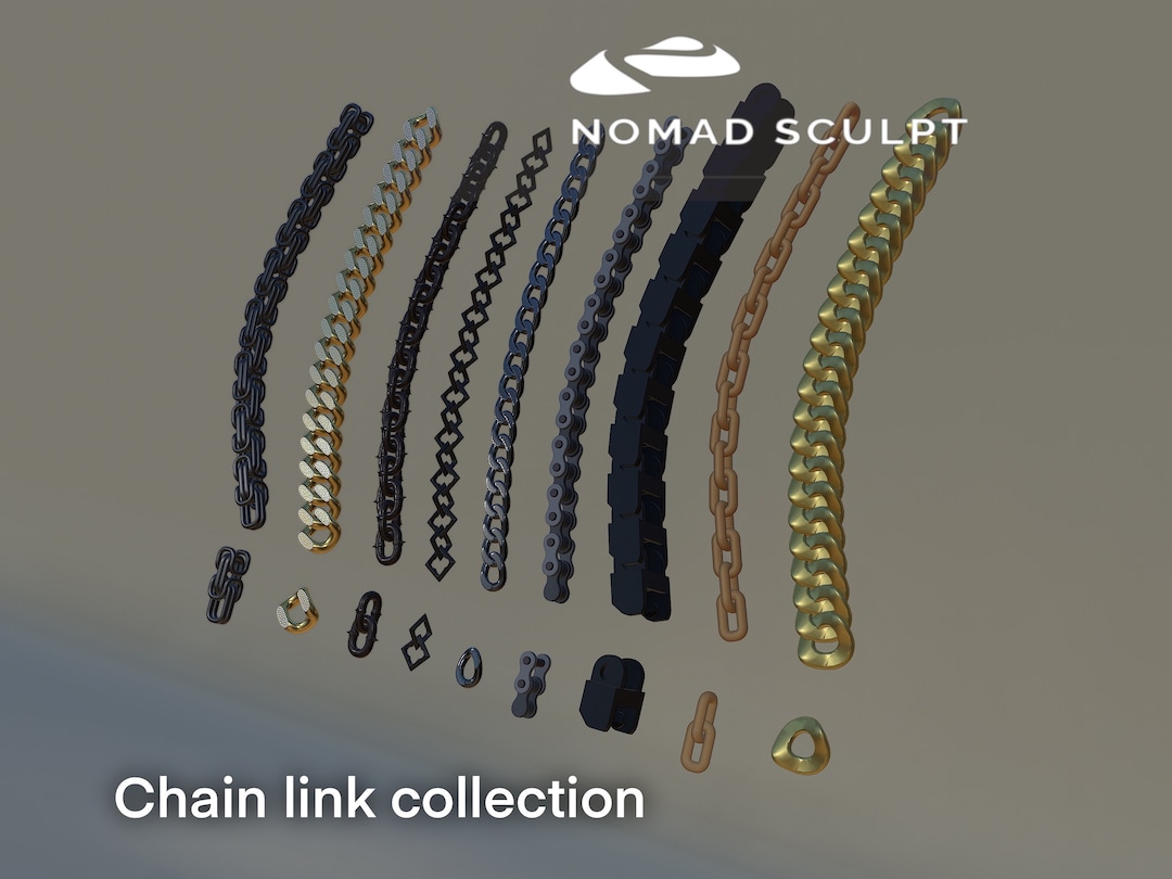 Nomad Sculpt - Chain Link Collection- Curve Repeater - Base Mesh- 3D ...