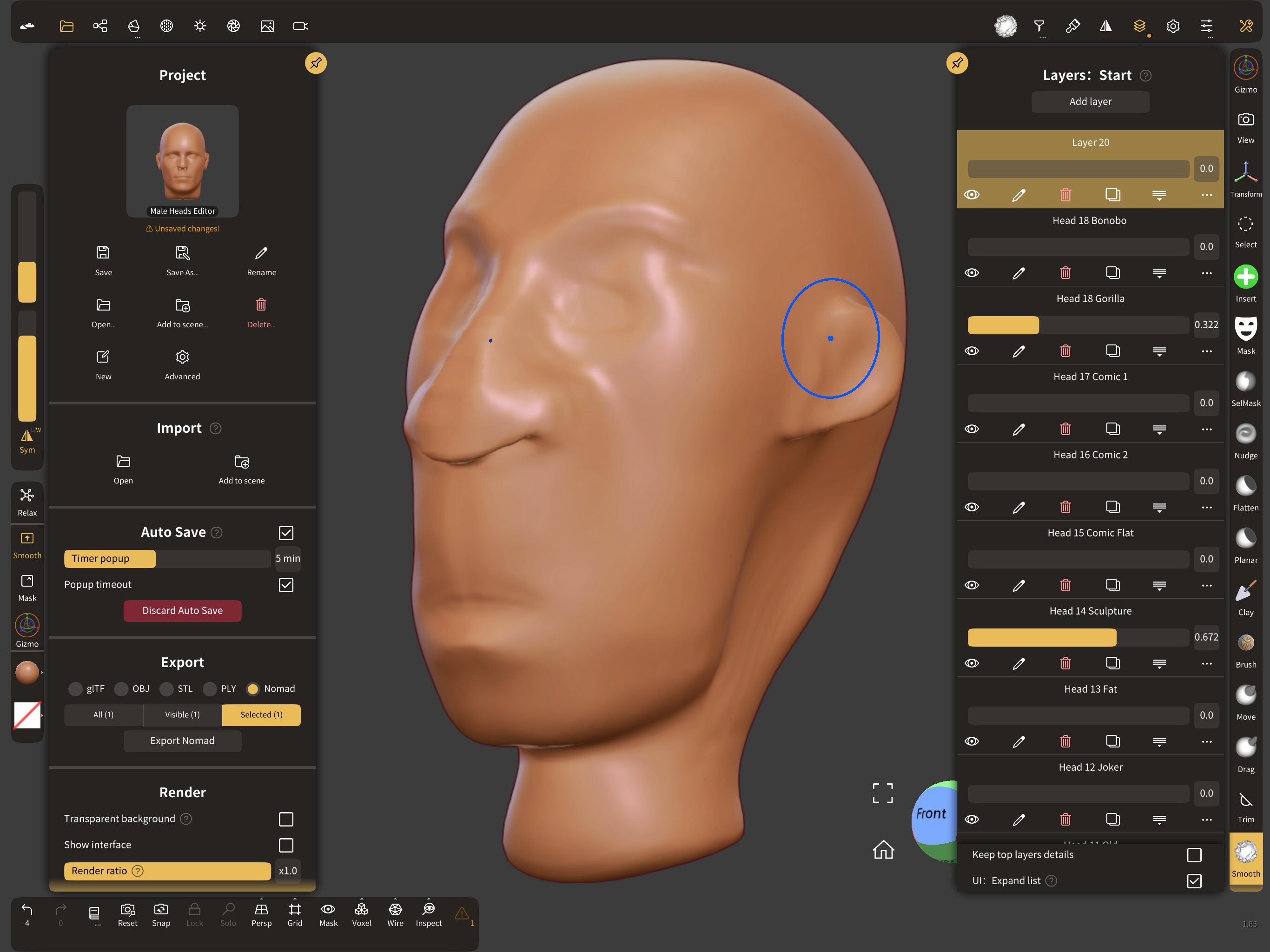 Nomad Sculpt - Male Head Editor - 3D Object - Filetype Nom (nomad ...