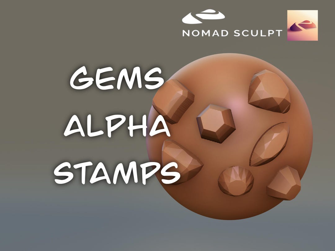 Nomad Sculpt - 40 Gemstone - Alpha Images - Filetype Zipped Png - Etsy