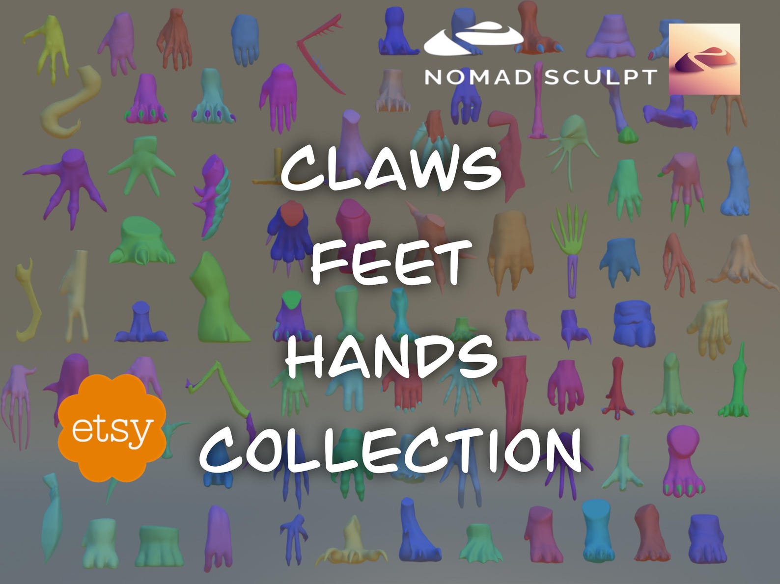 Nomad Sculpt - Creature Claws Feet Hands Collection 1 - Low Poly 3D ...