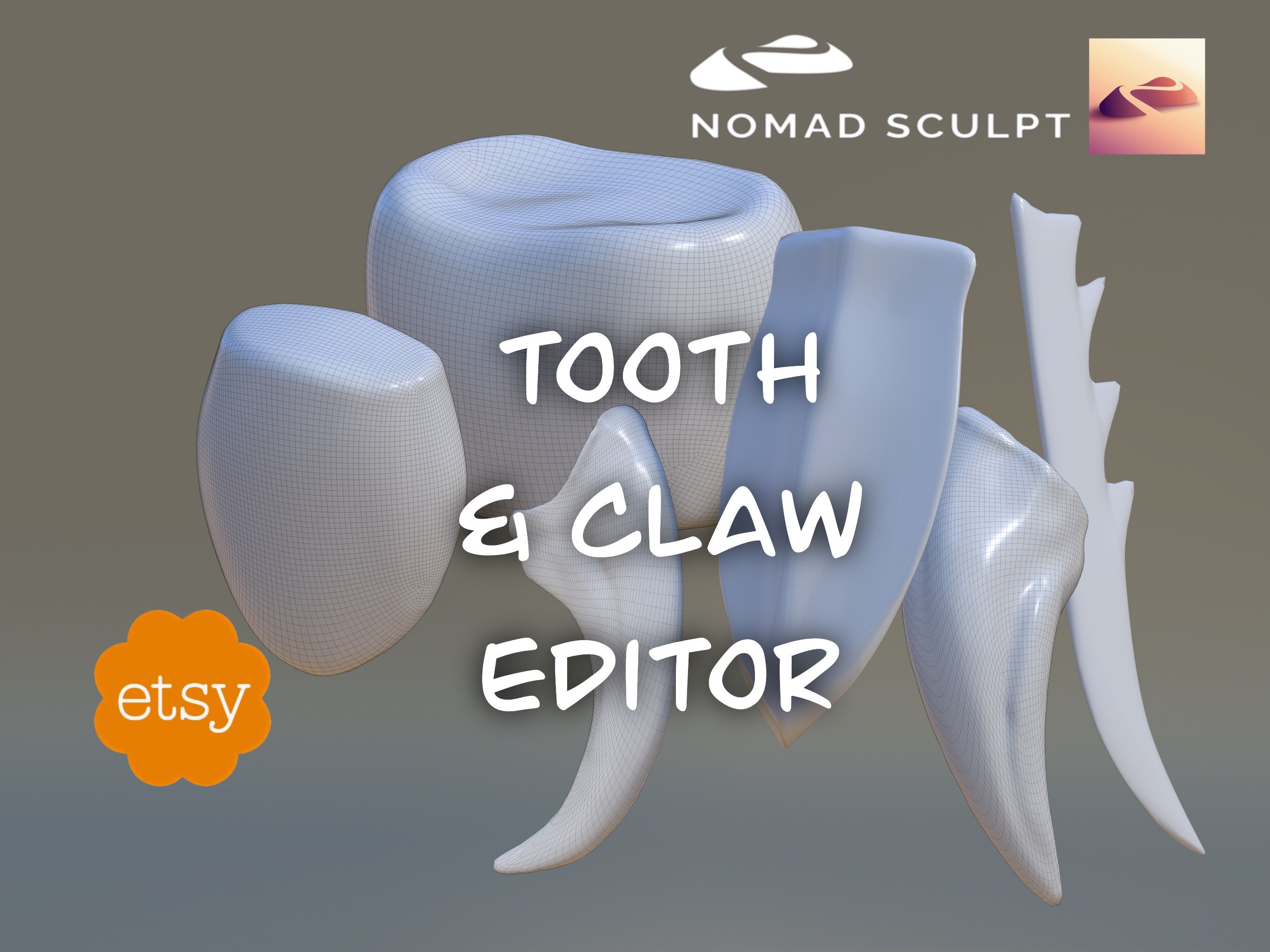 Nomad Sculpt - Teeth & Claws Editor - 3D Object - Filetype Nom (nomad ...